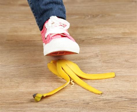 Premium Photo Shoe To Slip On Banana Peel And Have An Accident