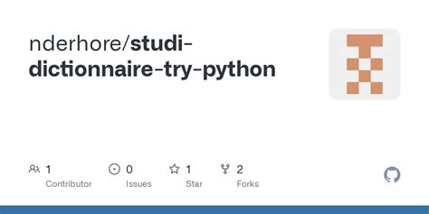 Github Nderhorestudi Dictionnaire Try Python