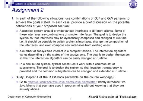 Gof Pattern Patterns In Software Engineering Assignment 4 Computer Engineering Raman Ramsin