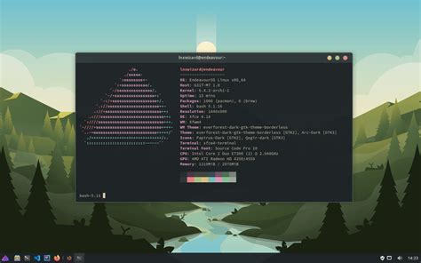 Endeavouros Xfce De With Everforest Theme Rdesktops