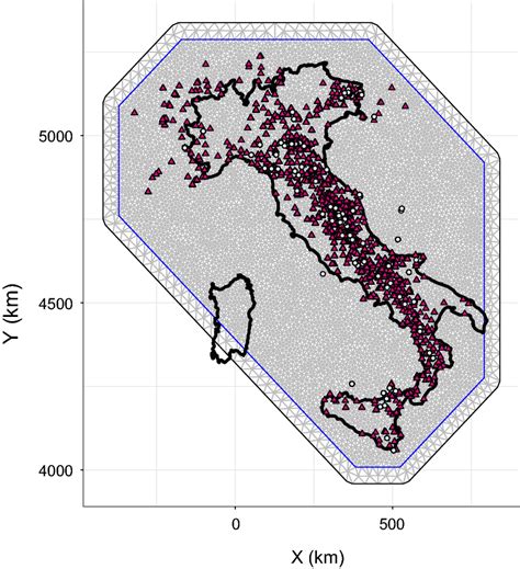 Triangular Mesh Used To Estimate The Spatial Effects In The Inla