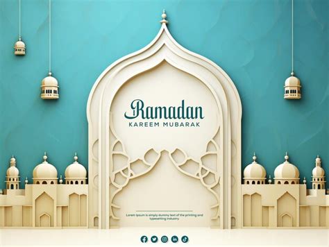 무료 Psd 3d Ramadan Kareem 소셜 미디어 배너 템플릿과 초승달과 이슬람 등불 프리미엄 Psd 파일
