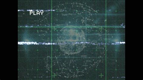 Animation Of Vhs Glitch Effect Over Globe Of Network Of Connections Against Green Background