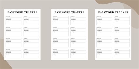 Password Tracker Printable Digital Password Log Password Organizer Internet Login Keeper Website