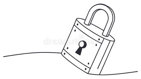 Simple Padlock Icon Outline Vector Security Lock Symbol Vector Design Generative Ai Stock