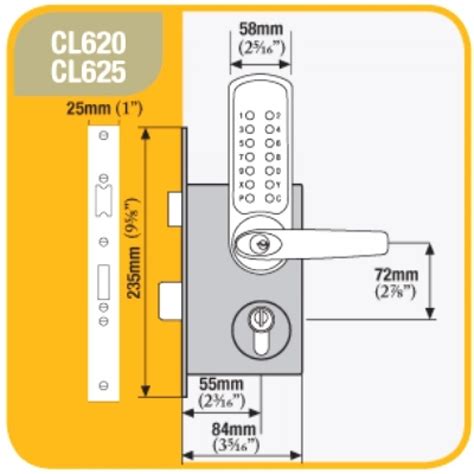 Codelocks CL Digital Lock With Mortice Lock Cylinder