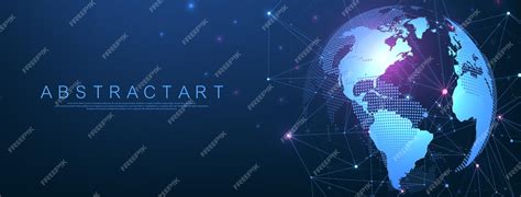 Premium Vector Global Network Connection Concept Big Data Visualization Social Network