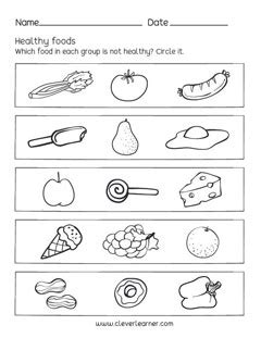 Free Preschool Science Worksheets Healthy And Unhealthy Foods Activity