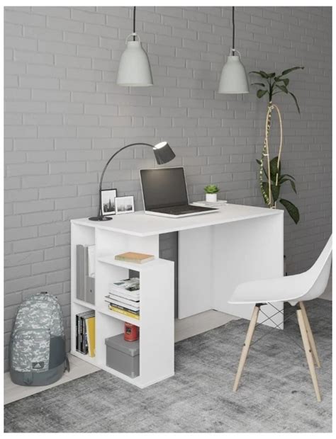 Письменный компьютерный стол стеллаж белый с полками Loft мебель