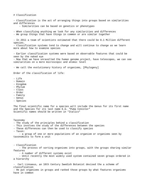 Classification Bio Lol Pdf Archaea Taxonomy Biology