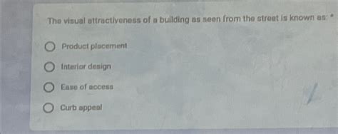 Solved The Visual Attractiveness Of A Building As Seen From