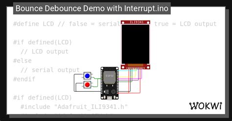 Bounce Debounce Demo With Interrupt Ino Wokwi ESP STM Arduino