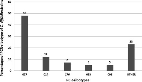 Distribution Of The 5 Most Commonly Isolated Clostridium Difficile Pcr Download Scientific