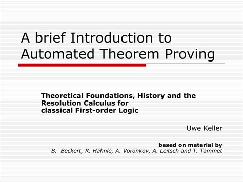 Ppt A Brief Introduction To Automated Theorem Proving Powerpoint Presentation Id304889