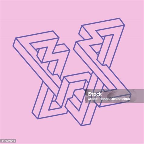 착시 모양 비현실적인 기하학적 개체 벡터 로고 불가능한 인물 신성한 기하학 광학 예술 3차원 형태에 대한 스톡 벡터 아트 및 기타 이미지 Istock