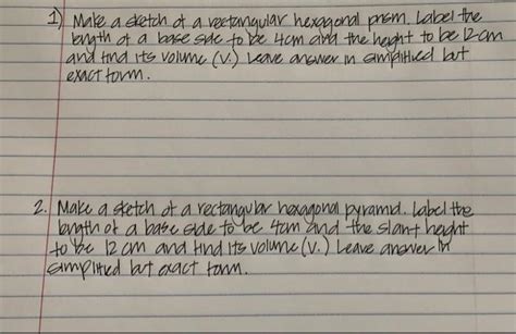 Solved Make A Sketch At A Rectangular Hexagonal Prem Chegg Com