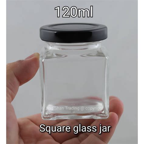 [80pcs Sq] 120ml Square Glass Jar Botol Sambal Botol Kaca Kecil Small Food Jar Jar四方瓶 四方罐