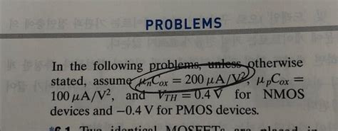 Solved 6 24 In The Circuit Of Fig 6 48 W L 10 0 18 And