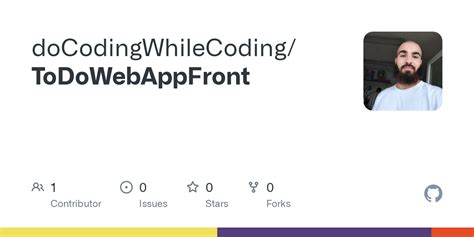GitHub DoCodingWhileCoding ToDoWebAppFront