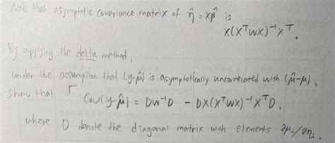 Note That Asymptotic Covariance Matrix Of ñ Xß Is
