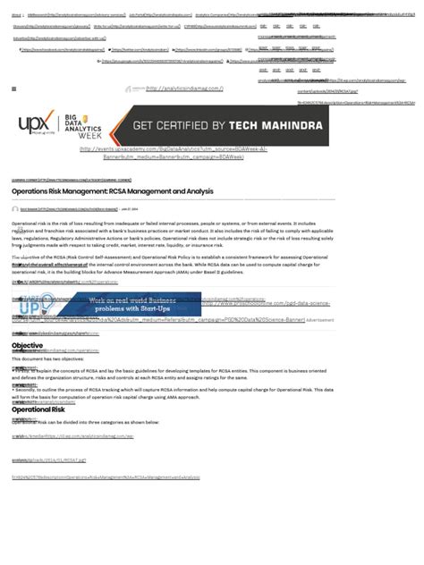 Operations Risk Management Rcsa Management And Analysis Pdf