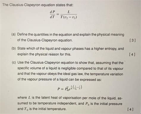 Clausius Clapeyron Equation