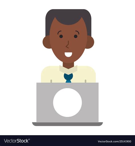Man With Laptop Royalty Free Vector Image VectorStock
