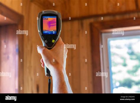 A Close Up View On The Rear Screen Of An Infrared Thermovision Camera