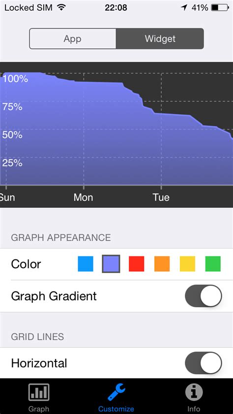 battery graph widget for iphone and ipad
