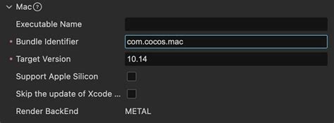 Build Options Macos Cocos Creator