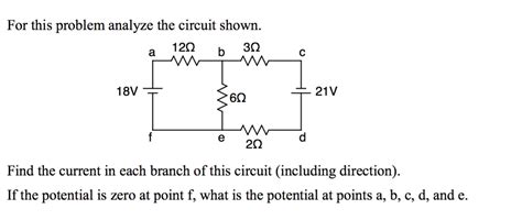 Solved For this problem analyze the circuit shown Ω b V Chegg com