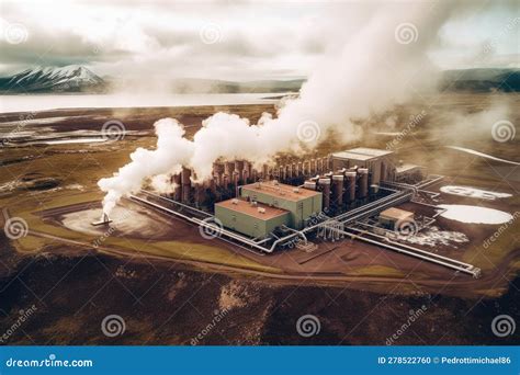 Geothermal Power Plant Stock Illustration Illustration Of Renewable