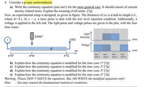 Solved 4 Consider A P Type Semiconductor A Write The