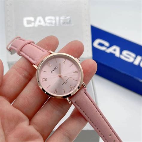 นาฬิกา Casio นาฬิกาข้อมือ แฟชั่น นาฬิกา ผญ สายหนัง หน้าปัดชมพู่ สวยมาก สีหวานราคาถูก พร้อมส่ง