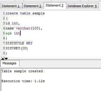 Create Table Redshift Gulutones