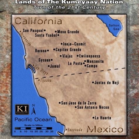Map Of The Kumeyaay Nation In San Diego California As Well As In