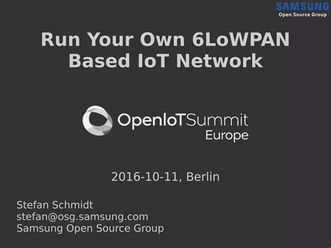 Run Your Own 6lowpan Based Iot Network Ppt