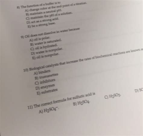 Solved The Function Of A Buffer Is To A Change Color At Chegg Com