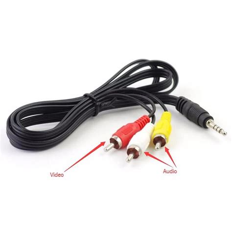 1M 3 5mm Jack To 3 Port RCA Male Plug Adapter Audio Converter Video AV Cable For Freesat V7 HD