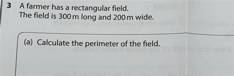 solved 3 a farmer has a rectangular field the field is 300 m long and