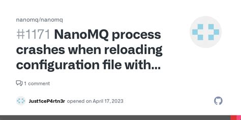 NanoMQ Process Crashes When Reloading Configuration File With Munmap Chunk Invalid Pointer