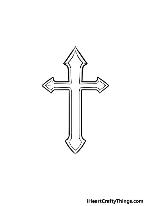 How To Draw A Cross With Wings Step By Step