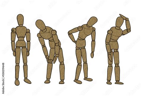 Figure Wooden Puppet Character Design Illustration Stock Illustration