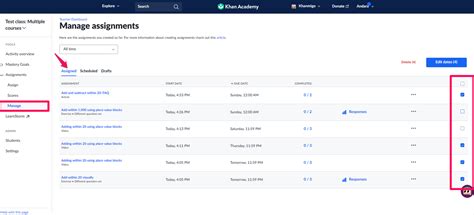 How Do I Edit Multiple Assignments At Once Khan Academy Help Center
