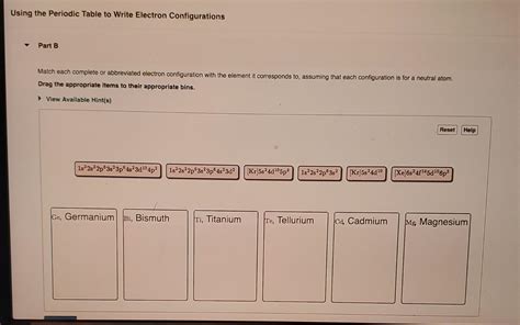 Solved Using The Periodic Table To Write Electron