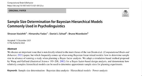 New Paper In Computational Brain And Behavior Sample Size