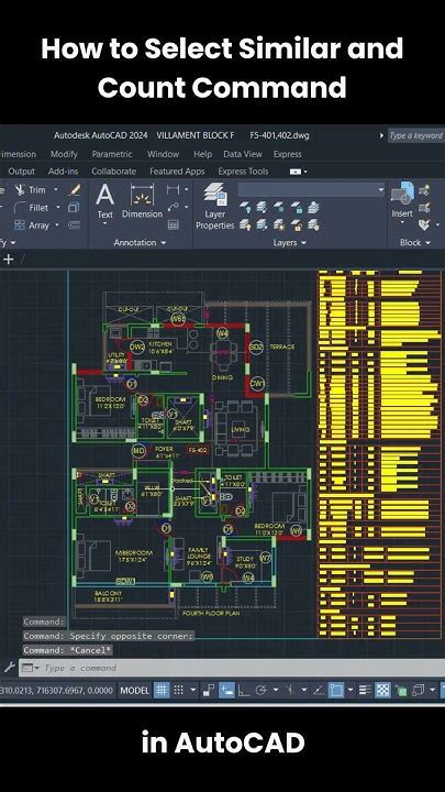 How To Select Similar And Count Command In Autocad Shorts Youtube