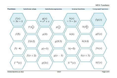 Hex Functions Algebraic Skills Ks3 4 Teachit