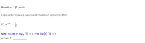 Solved Express The Following Exponential Equation In Chegg