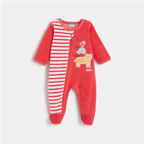 Pyjama Zippé Bébé Fille En Velours Okaïdi And Obaïbi